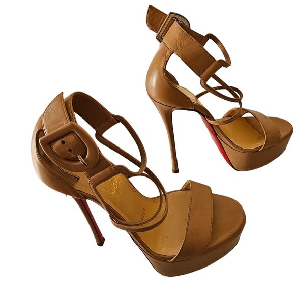 Christian Louboutin | Shoes | Christian Louboutin Nude Choca 5 Ankle ...